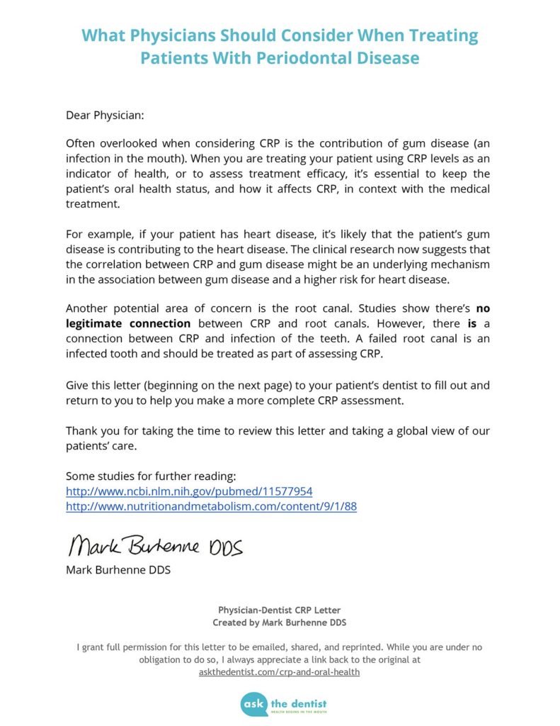 CRP and Oral Health: What Your Physician May Not Know